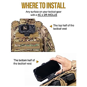 OneTigris Tactical Vest Phone Holder, Universal Chest Cell Phone Board Plate Carrier Phone Mount for Screen Size 4.7"-6.7"