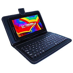 LINSAY 7" 2GB RAM 32GB Android 12 Tablet with Black Keyboard