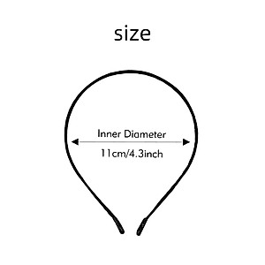 Lawie 20 Pack Black Satin Cloth Fabric Covered Thin Slim Hard Metal Headband 0.5CM Plain Wire Hair band Elastic Skinny Hair Hoop Holder Tiara Crown Base for Women Men Crafting DIY Accessories