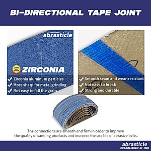 3/8" x 13" Zirconia Sanding Belts for Metal, 3/8 x 13 Inch Zirconia Metal Grinding Sand Paper, 36 PCS 6 Each of 60/80/100/120/180/240 Assorted Grits