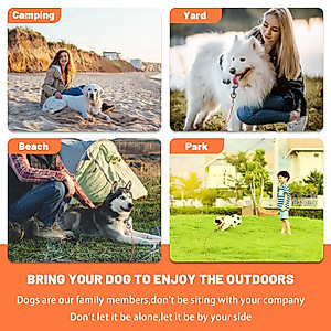 HaiYUAN Dog Tie Out Cable 10/15/20/30FT Dog Run Cable Orange/Grey Tie Out Cable for Dogs with Reflects Light Dog Cable for Large Dogs Heavy Duty for Outside Hold Large Dogs Up to 100LBS