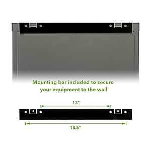 NavePoint 18U Deluxe IT Wallmount Cabinet Enclosure 19-Inch Server Network Rack with Locking Glass Door 24-Inches Deep Black with Shelves