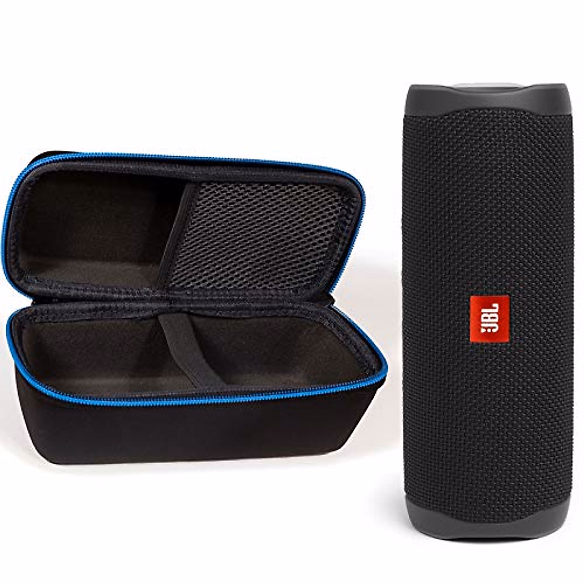 JBL Flip 5 Waterproof Portable Wireless Bluetooth Speaker Bundle with divvi! Protective Hardshell Case - Black