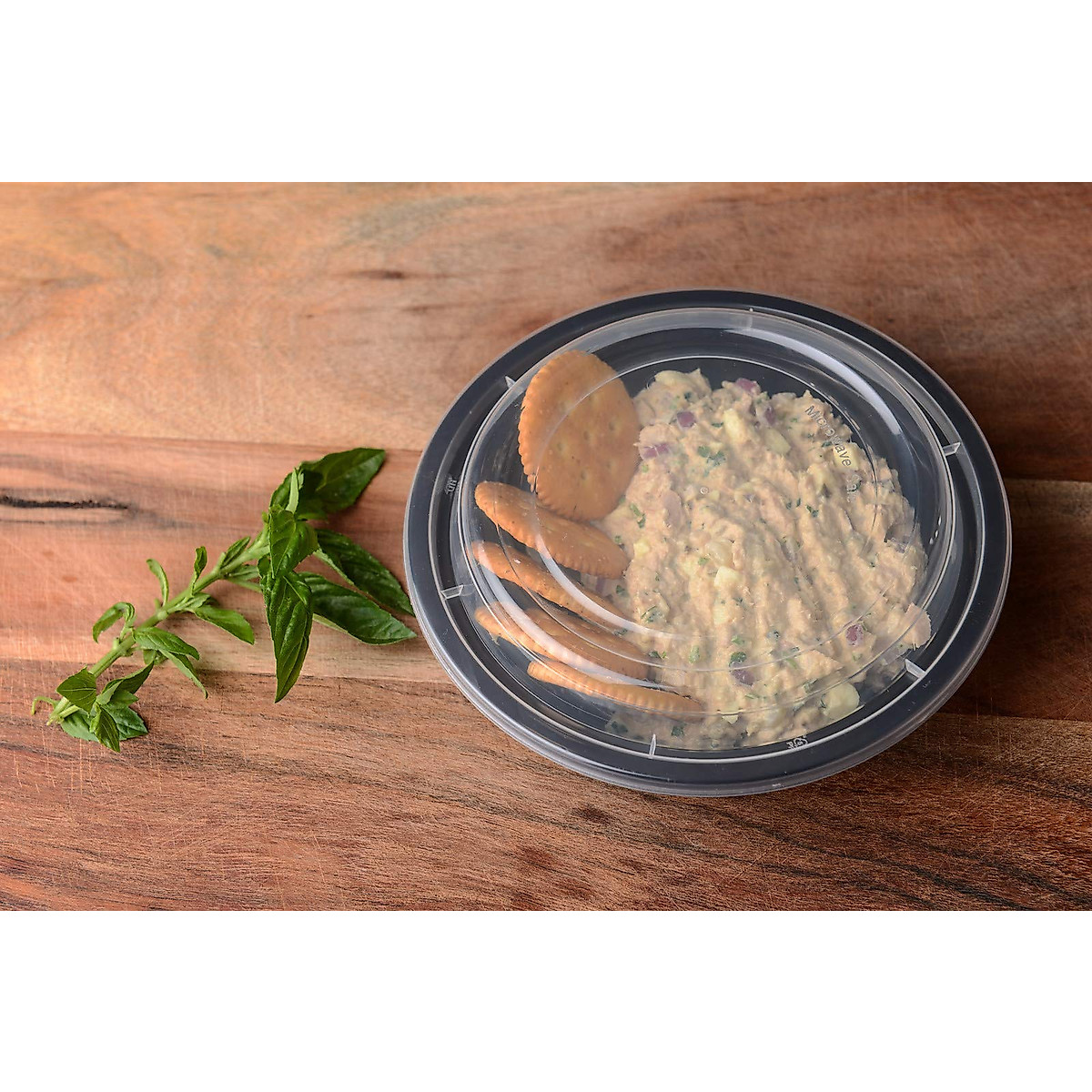 24oz - 10 Count - Round Microwavable Plastic Meal Prep Containers with Lids - Food Storage Container - Certified BPA-Free, Stackable, Reusable Microwave, Dishwasher, Freezer Safe, Disposable (Black)