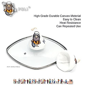 FOLI Hot Pot Lid Handle Mitt,Heat Resistant Pot Knob Grabber Holder, Anti Scald Casserole Pot Lid Knob Cover Hand Protector 2Pack, Wood Pulp Cotton Dish Washing Kitchen Scrubber 2Pack