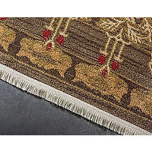 Unique Loom Edinburgh Collection Classic Oriental Traditional French Country Inspired Border Design Area Rug, 5 x 8 ft, Brown/Beige