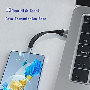 Short USB C Cable,5inch USB to USB C Fast Charger Cable,10Gbps High Speed USB 3.1 Gen 2 Cable Compatible with Quest Link, SSD, Power Bank, Charging Station, Android Auto, etc. (1Pack)