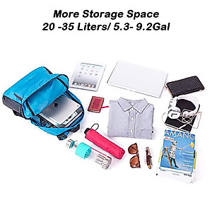 DaKuan Pack of 2 Lightweight Foldable Backpack, Water Resistant Travel Hiking Packable Backpack 20 Liters (Black & Blue) for Camping, Outdoor, Travel Cycling