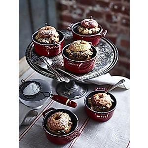 Staub 40509-799 Mini Picotte Round Cherry, 3.9 inches (10 cm), Small, Double Handed, Cast Iron, Enameled Pot, Authentic Japanese Product
