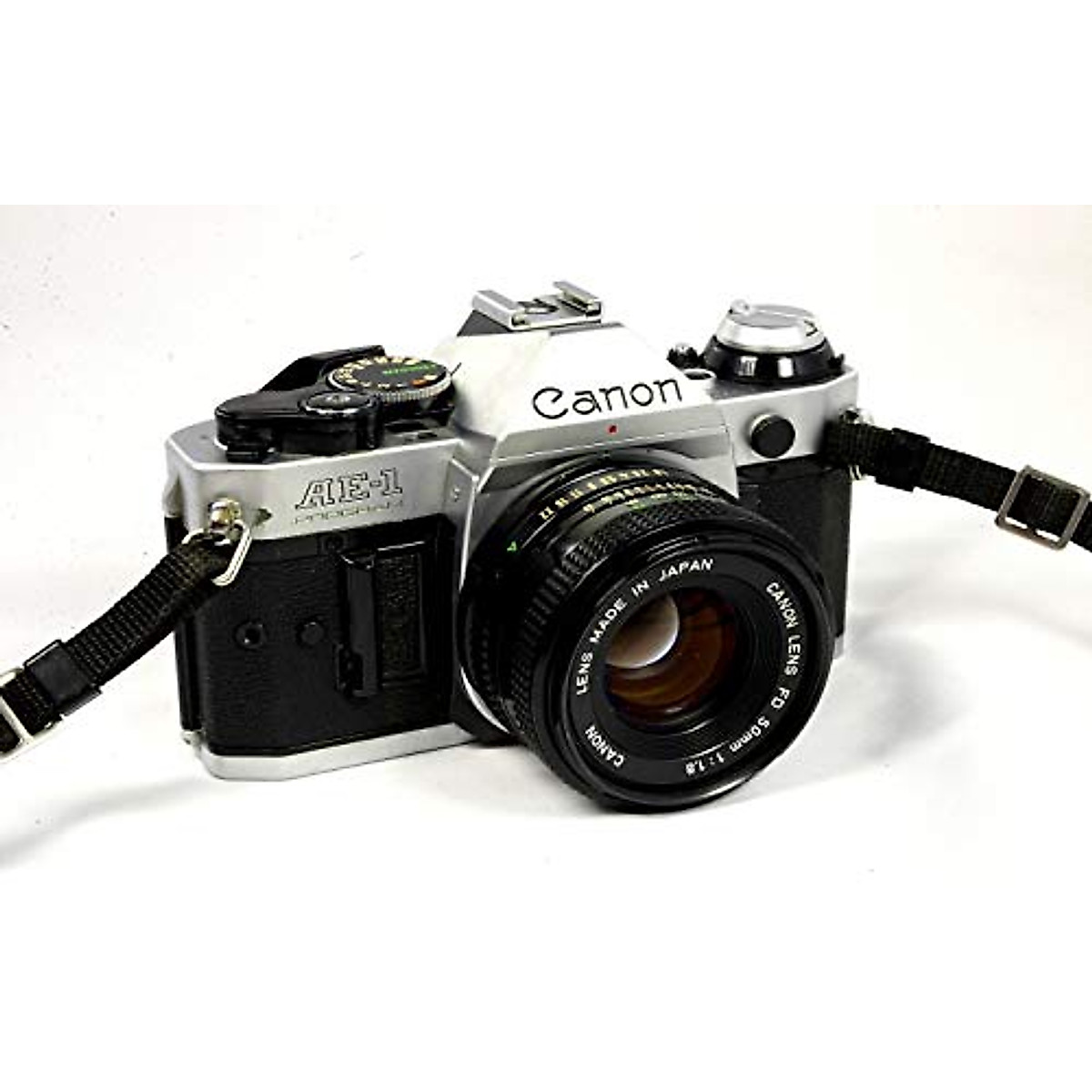 Vintage Canon AE-1 Program 35mm SLR Camera with 50mm 1:1.8 Lens