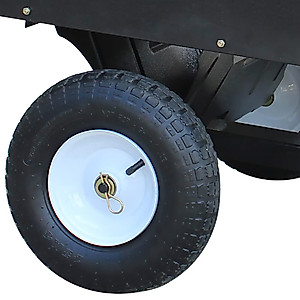 YARD COMMANDER - Heavy Duty Tow Behind ATV Trailer Steel Dump Cart - 10-Cubic Feet and 400-Pound Capacity - Garden Utility Trailer - Trailers with Removable Tailgate for Riding Lawn Mower Tractor