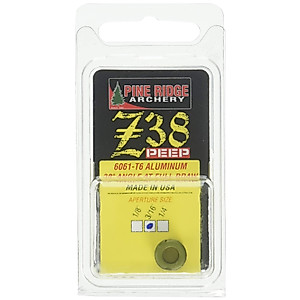 Pine Ridge Archery Z-38 Aluminum Peep Sight, Lightweight and Heavy Duty with Deep Channel for Rock Solid Installation, 3/16" Aperture, Lime Green