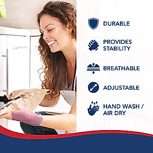 Doctor Developed Comfy,Lightweight,Wrist Support-Strap-Brace-Hand Support, Perfect fit for Right Hand, for Men and Women by Dr Arthritis - Single (Pink)