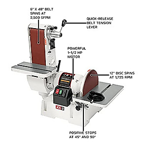 JET JSG-6DC 6"x48" Belt / 12" Disc Benchtop Sander, 1-1/2HP, 1Ph 115/230V (708599)