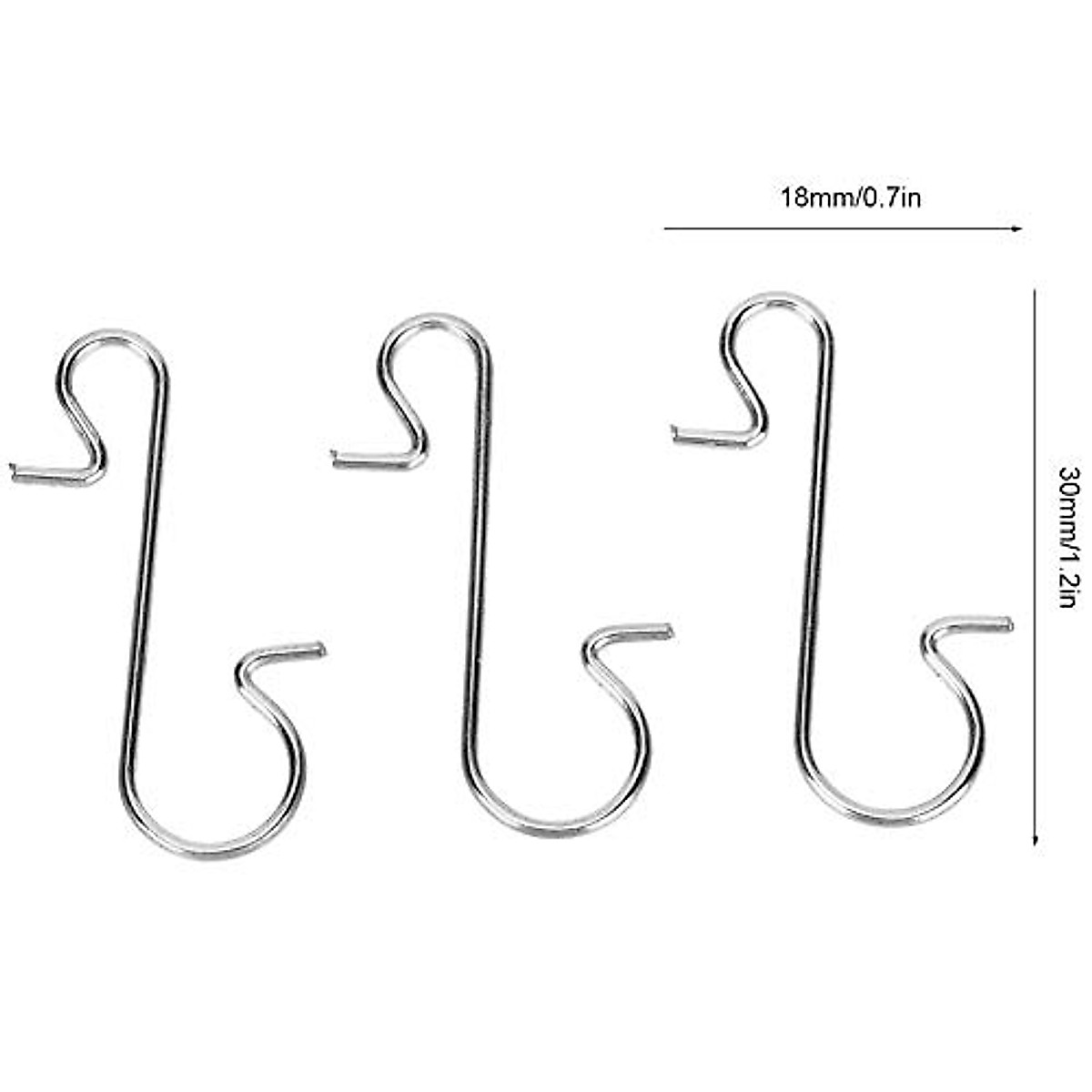 Fdit Hooks,Mini 1 Inch S Hooks, Metal Hangers Hanging Hooks Multi-Purpose Metal S-Shaped Hooks for DIY Crafts Decoration, Pack of 100(White)
