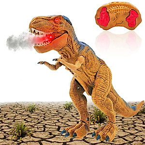 HYRENEE Remote Control Dinosaur Toy for Kids,Walking Dinosaur T-Rex Toy with Lights,Sounds & Spray, Realistic Walking Tyrannosaurus Rex Toy, Dinosaur Toys for Kids 3-5 5-7