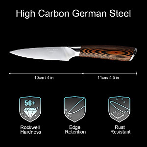 Aroma House CHRISTMAS Pratical Gift, Gift Box Packed, 4" PARING KNIFE & 8" VEGETABLE CHEF KNIFE