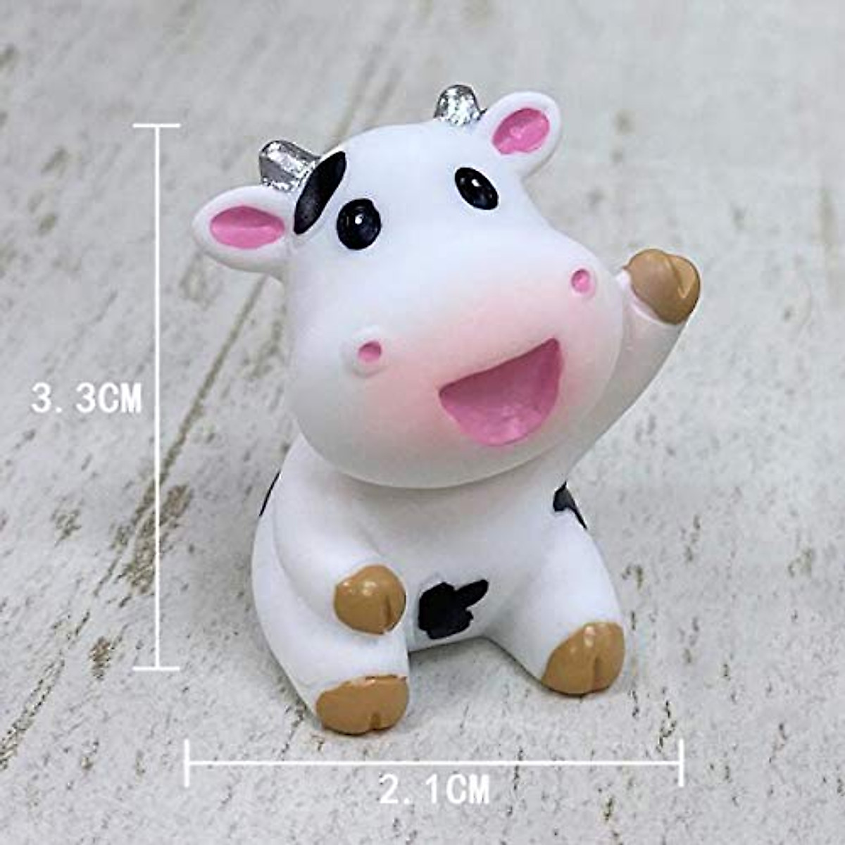 8pcs Mini Cow Animals Miniature Cow Figurines Fairy Garden Miniature Cattle Farm Figurines DIY Terrarium Crafts Moss Landscape Ornament Plant Pot Craft Dollhouse Decoration