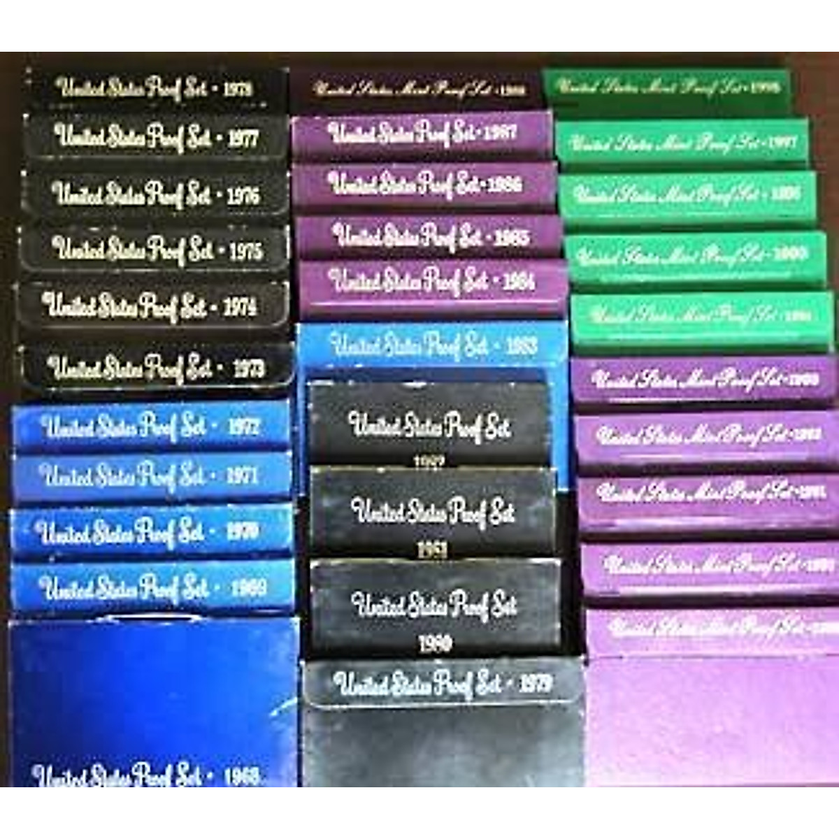 1959-2009 US MINT BU PROOF SETS IN OGP w/COA'S -51 YEARS!