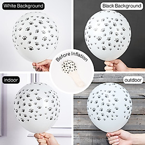 PartyWoo Paw Balloons, 50 pcs 12 Inch White Paw Print Balloons, Latex Balloons for Balloon Garland Arch as Dog Party Decorations, Dog Birthday Decorations, Dog Themed Party Decorations