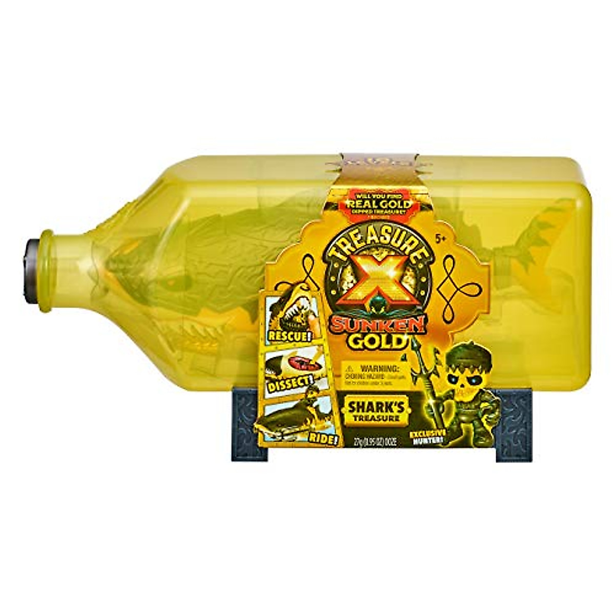 Treasure X Sunken Gold Shark's Treasure - Glow in The Dark Version - UNbox by Cracking The Bottle. Save The Treasure Hunter and Then dissect The Shark to find Your Treasure.