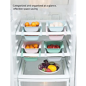 Rectangular Lazy Susan for Refrigerator，3 Pack Kitchen/Fridge Organizers and Storage for Cabinet, Table, Pantry, Kitchen, Countertop（16.5 * 15.5 * 6.5cm） (Pink)