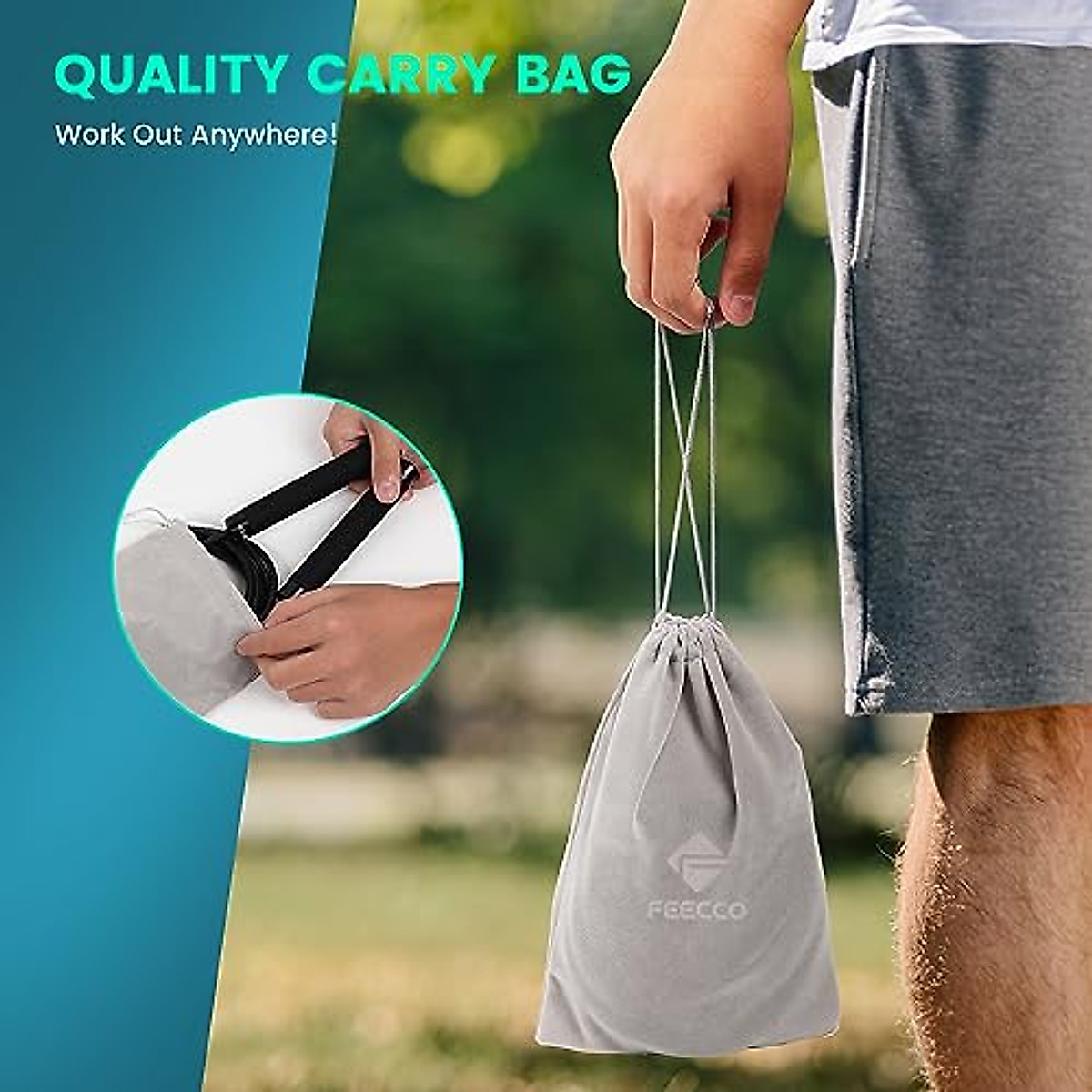 FEECCO 1/2 lb Weighted Jump Rope for Boxing, Cardio, Crossfit Workout, 8~11ft Range Adjustable Length Steel Ropes with Ball Bearings and Metal Handles, Suitable for Men and Women