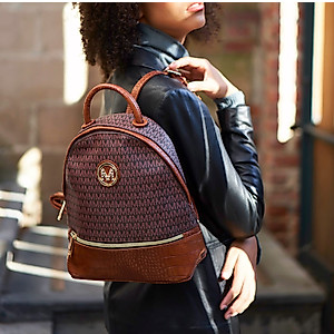 MKF Collection Signature Backpack for Women Vegan Leather Top-Handle Bookbag Travel Bag Daypack