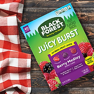 Bundle of Black Forest Juicy Burst Fruit Snacks - Mixed Fruit + Berry Medley, 0.8 Ounce Pouches (40 Count per Box)
