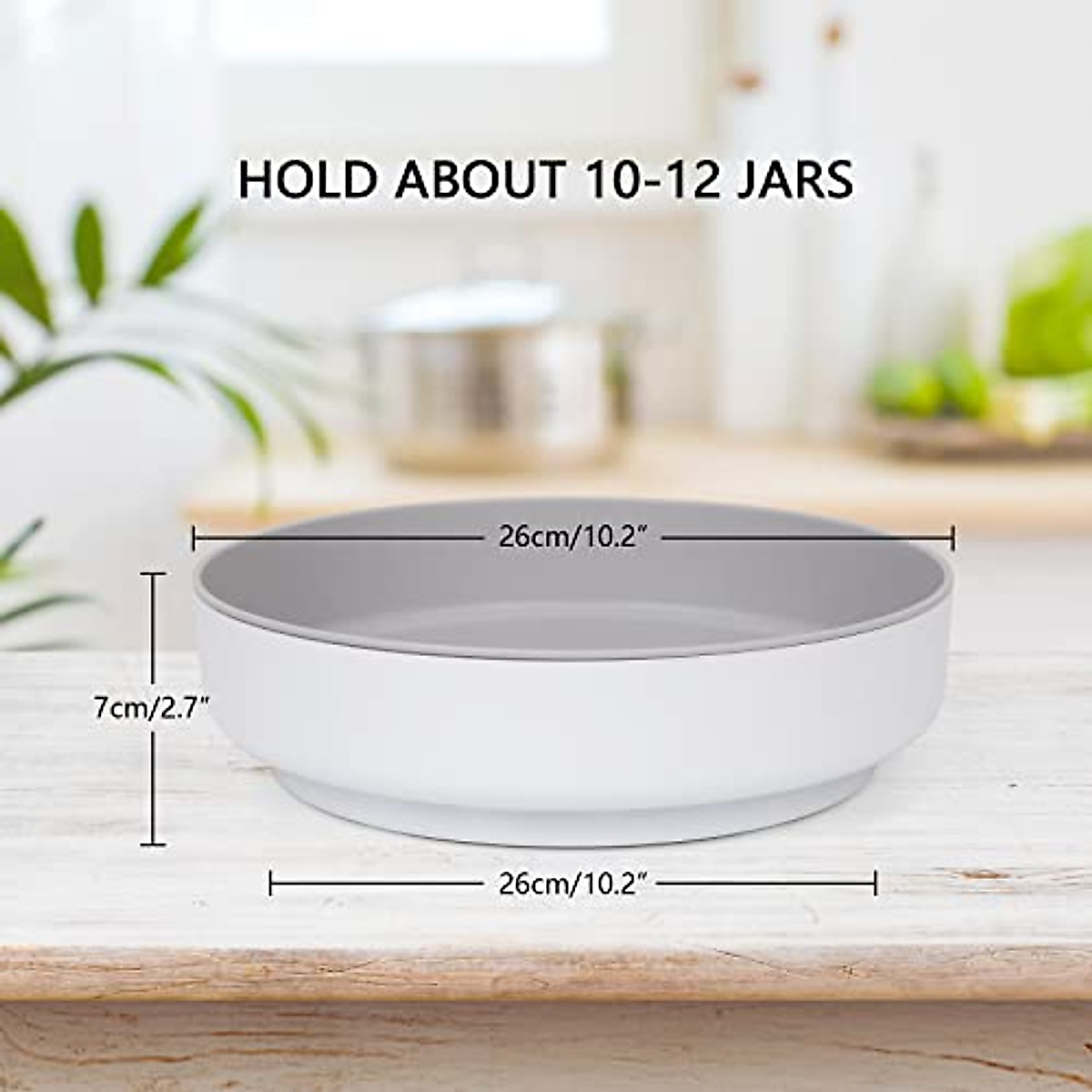 FYY Lazy Susan Organizer, 10.4 inch Turntable Cabinet Organizer Rotating Spice Rack Kitchen Storage Cosmetic Makeup Organizers for Cabinet Kitchen Pantry Refrigerator Countertop Organization White