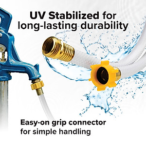 Camco TastePURE 50-Ft Water Hose - RV Drinking Water Hose Contains No Lead, No BPA & No Phthalate - Features Diamond-Hatch Reinforced PVC Design - 5/8” Inside Diameter, Made in the USA (22793)