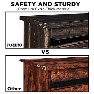 TURBRO Fireside FS58 TV Stand, Supports TVs up to 65", with Farmhouse Style Sliding Barn Door, Entertainment Center and Adjustable Shelves for Living Room Storage, Espresso (TV Stand Only)