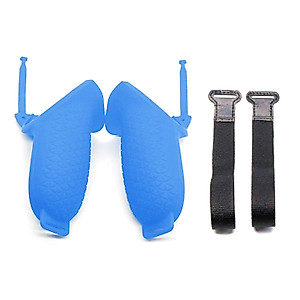Touch Controller Grip Cover & Knuckle Strap for Oculus Quest 2 Touch Controller Grip Accessories with Adjustable Wrist Strap Silicone Skin Protective Cover (Blue)