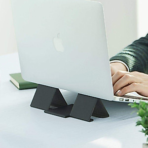 Ringke Folding Stand 2, Portable & Foldable Design Lightweight Anti-Slide Open Space Cooling Two Elevation Adjustments Invisible Laptop Stand for MacBooks, Tablets, Laptops and Notebooks - Gray