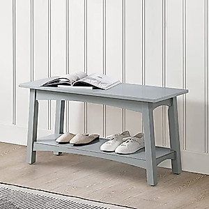 Alaterre Furniture Craftsbury 36" W Wood Entryway Bench, Gray