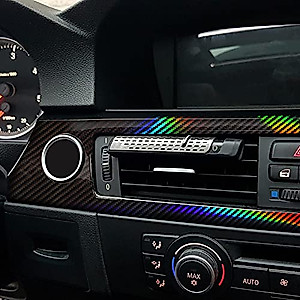 TECKWRAP Holographic Black Carbon Fiber Vinyl Wrap Film Bubble Free Air Release Car Wrap Vinyl Automotive DIY Decals 1ft x 5ft