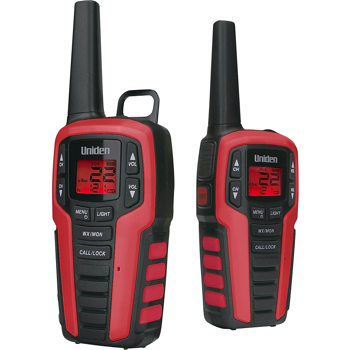 Uniden SX327-2CKHS Up to 32-Mile Range FRS Two-Way Radio Walkie Talkies, Dual Charging Cradle & 2 Headsets, Water Resistant, 22 Channels, 121 Privacy Codes, NOAA Weather + Alert, LED Flashlight