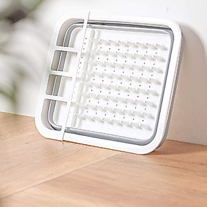 Plate Rack Draining Dish Rack Collapsible Drying Dish Storage Rack, Dish Drainer Dinnerware Basket For Kitchen Counter Campers Pan Plate Holder