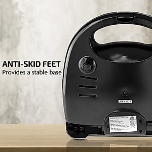 OVENTE 3 in 1 Electric Sandwich Maker, Panini Press Grill and Waffle Iron Set with Removable Non-Stick Plates, Perfect for Cooking Grilled Cheese, Tuna Melts, Burgers, Steaks and Snacks, Black GPI302B