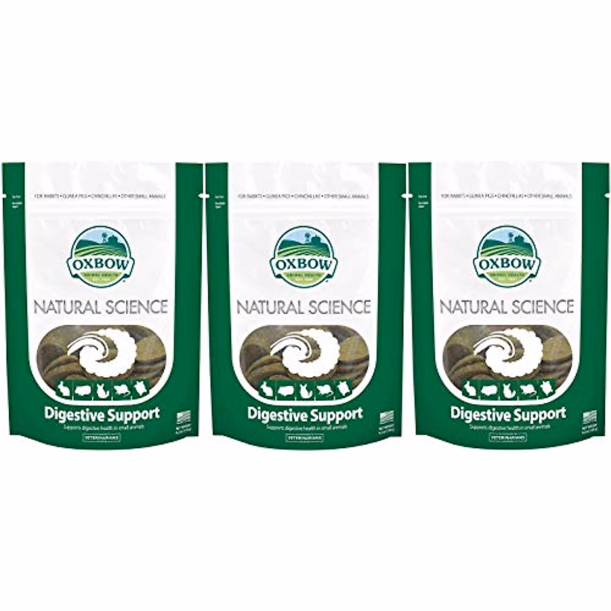 Oxbow Animal Health Natural Science Digestive Support for Small Animals, 60 Wafers, Made in The USA (3 Pack)