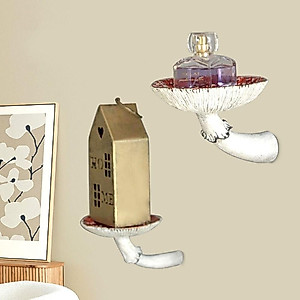 1PCS Mushroom Hanging Shelf,Cute Mushroom Wall Floating Shelf Wall Mounted Hanging Shelves for Home(L)