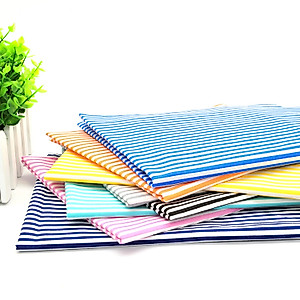 Fat Quarter Fabric Bundles Printed Calico Cloth Pre-Cut Quilting Cotton Twill Striped Printed Assortments,Craft Cloth Bundle Squares,DIY for Sewing Crafting Rose Flavor(Stripe 8pcs,18 by 20.5Inch)