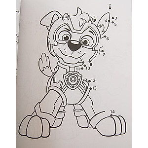Pup Patrol Dot-to-Dot, Coloring, and Activity Book Colortivity "Fully Charged"- 80 Pages