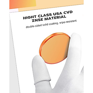 Inccala CO2 Laser Lens PVD ZnSe Laser Mirror: 18mm/0.71" FL76.2mm/3" T2.2mm Meniscus CO2 Focus Lens for CO2 Laser Engraving Cutting Machine