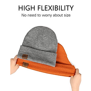 Winter Beanie Acrylic Winter Hats for Women Men Soft Warm Unisex Cuffed Beanie (Black)