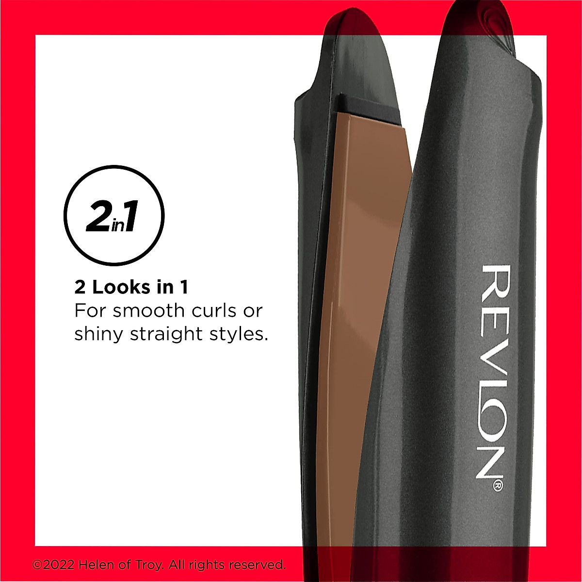 REVLON Straight or Curl Curved Hair Styler | Two Looks, One Tool (1”)