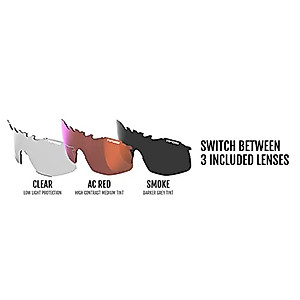 Tifosi Optics Sledge Lite Sunglasses (Matte Black, Smoke/AC Red/Clear)