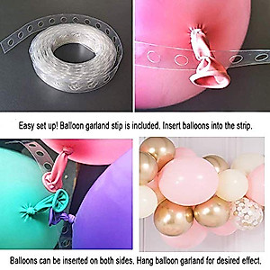 Pink Gold Balloon Garland Kit, Including Chrome Gold, Ivory, Baby Pink & White Gold Confetti Balloons Decorations Backdrop Ideal for Girls Birthday Baby Bridal Shower Party Decorations