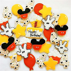 Cookie Knife Mickey Themed Cookie Moulds 5 Pieces - Mickey Mouse Sandwich Cartoon Cookie Knife Shape Cookie Mould, Kids Fondant Knife Baking Mould for Cake Sandwich Vegetables and Fruits,