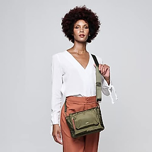 MERSI Erin Crossbody Purse, a Stylish Lightweight Nylon Crossbody Bag, Water-Resistant Everyday Purse or Travel Companion Perfectly Designed for Women on the Go - Olive